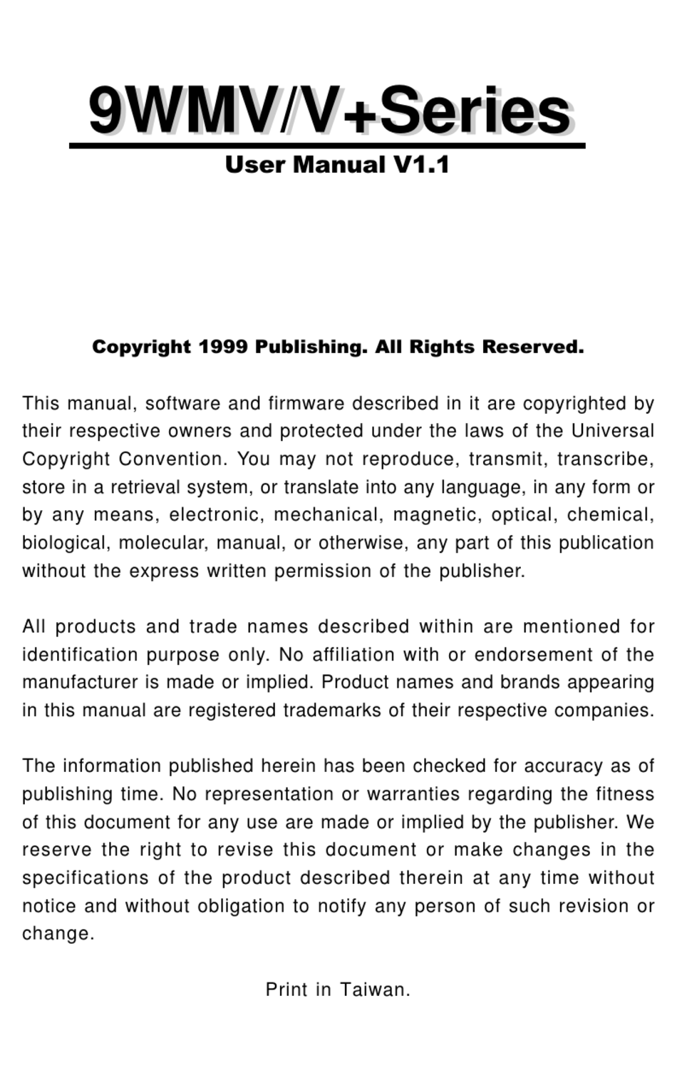 FASTFAME 9WMV SERIES USER MANUAL Pdf Download | ManualsLib