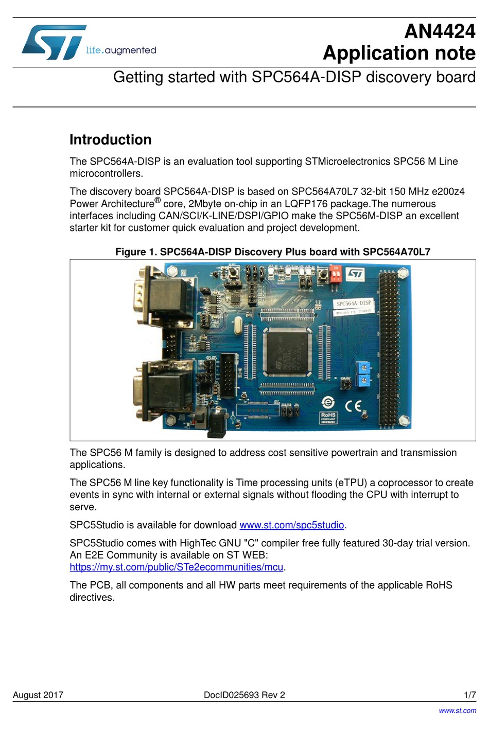 ST SPC564A-DISP APPLICATION NOTE Pdf Download | ManualsLib