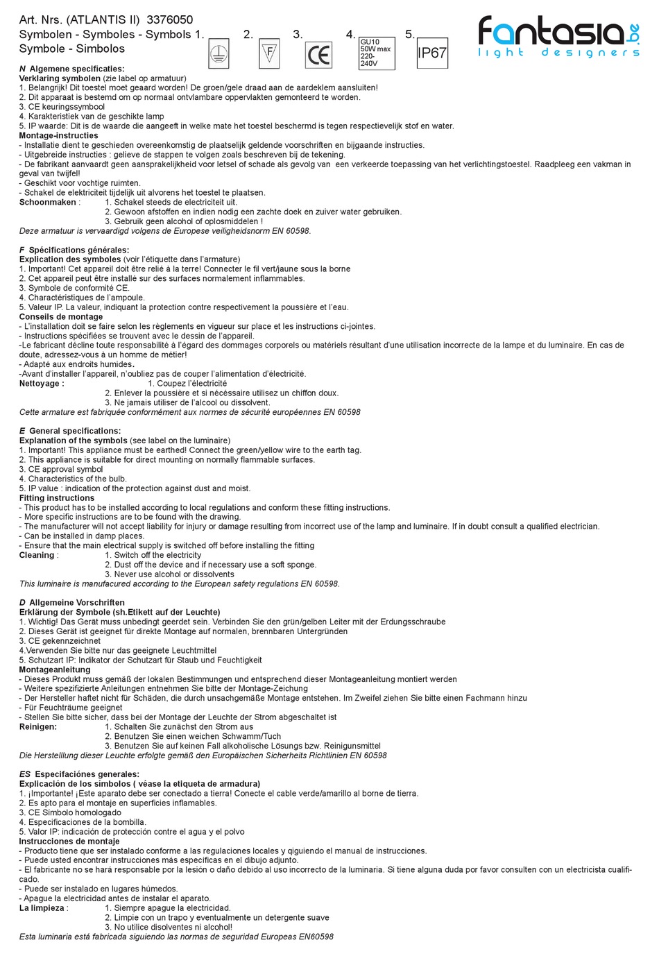 FANTASIA ATLANTIS II QUICK START MANUAL Pdf Download | ManualsLib