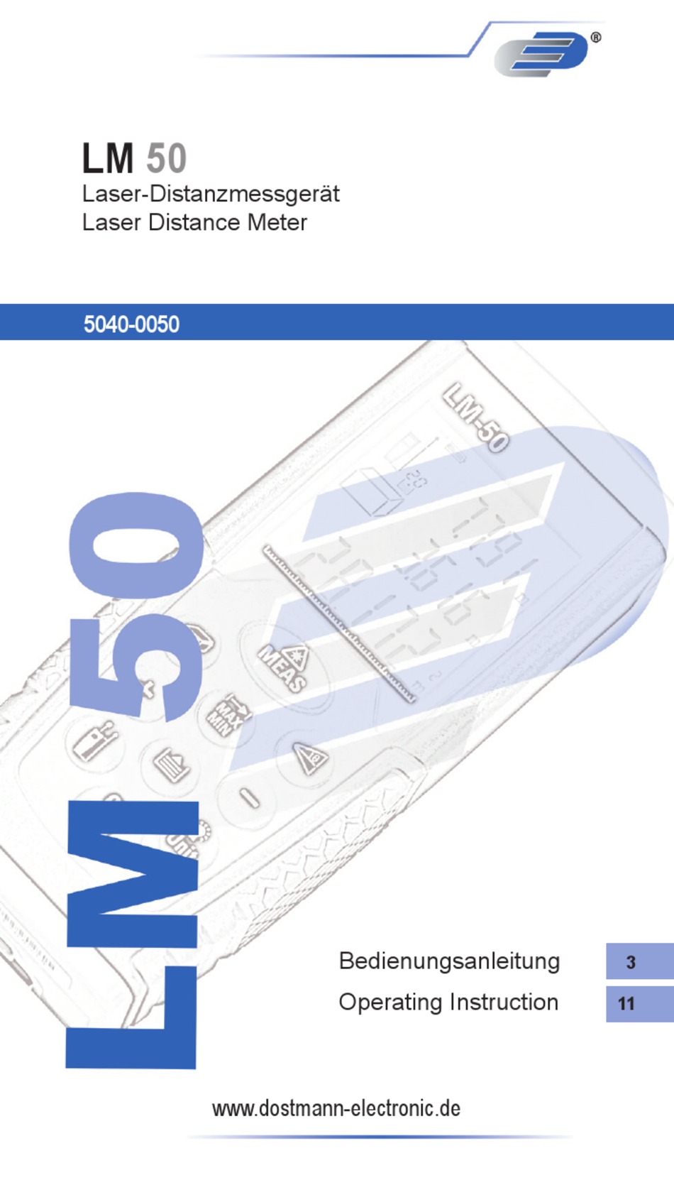 DOSTMANN ELECTRONIC LM 50 OPERATING INSTRUCTION Pdf Download | ManualsLib