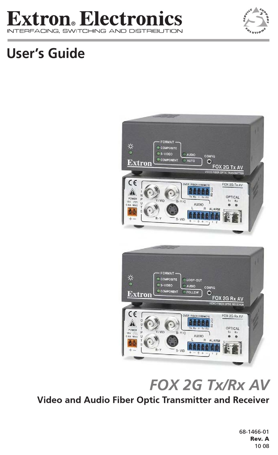 EXTRON ELECTRONICS FOX 2G TX RECEIVER USER MANUAL | ManualsLib