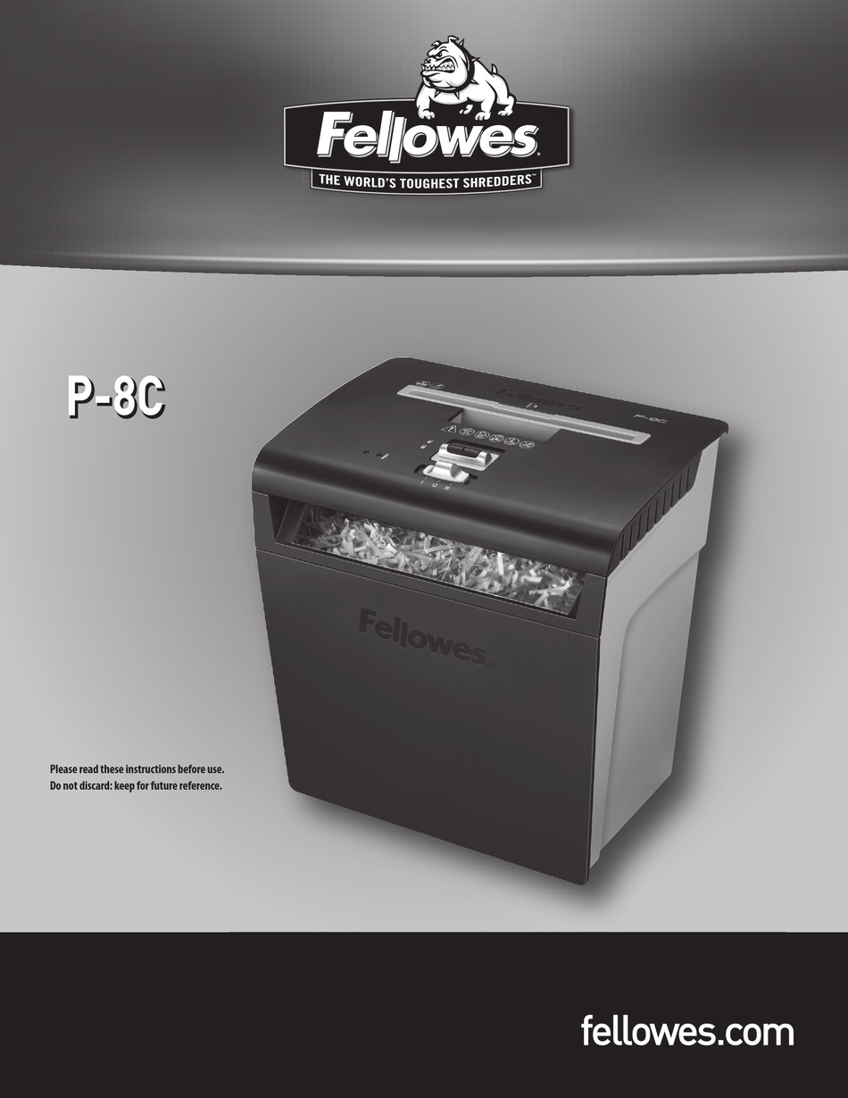 FELLOWES P 8C PAPER SHREDDER USER MANUAL ManualsLib fellowes-p-8c-paper-shredder-user-manual-manualslib