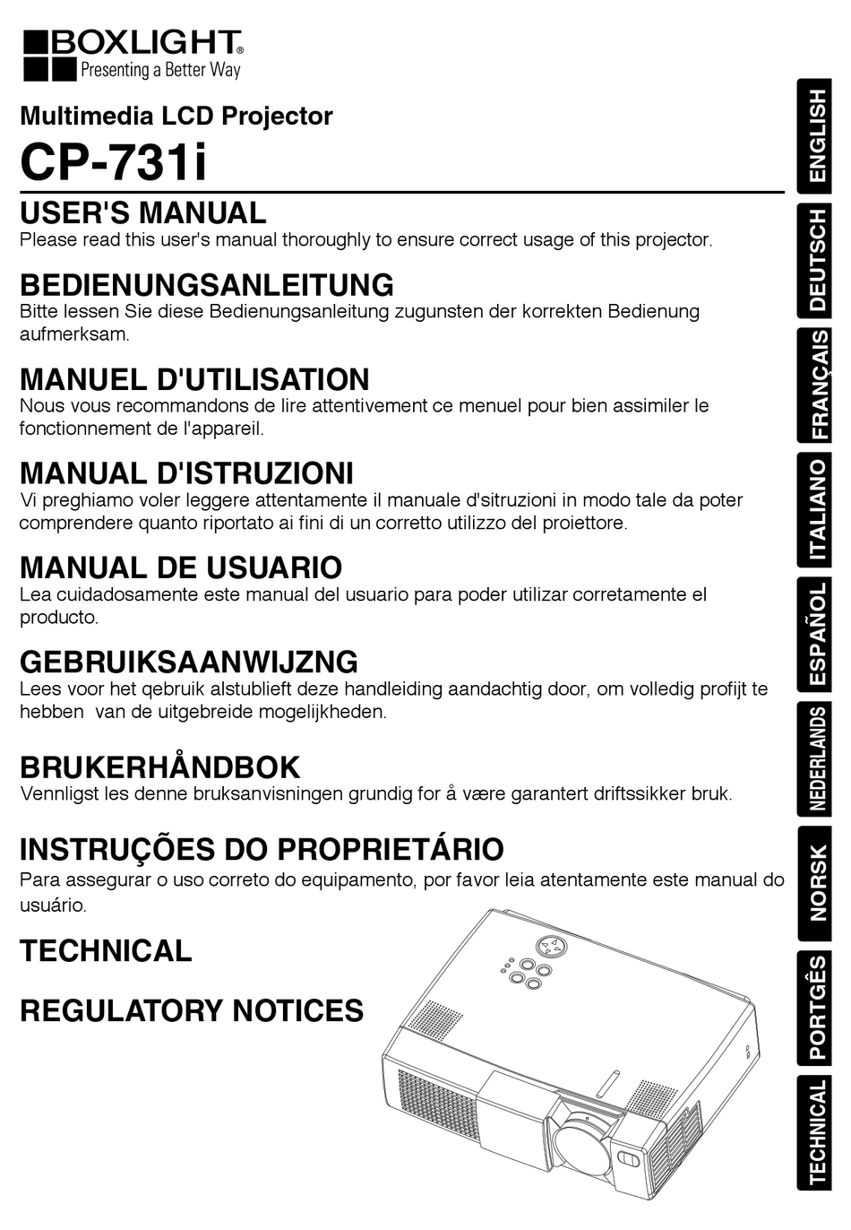 GRUNDIG CP-731I PROJECTOR USER MANUAL | ManualsLib