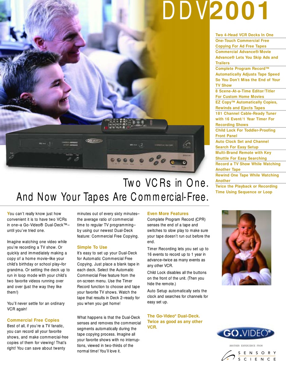 GO-VIDEO DDV2001 VCR SPECIFICATIONS | ManualsLib