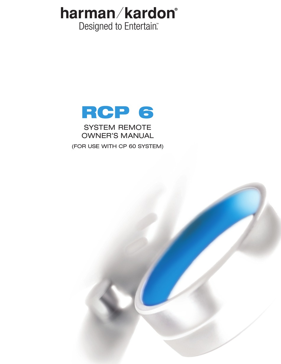 HARMAN KARDON RCP 6 REMOTE CONTROL OWNER'S MANUAL | ManualsLib