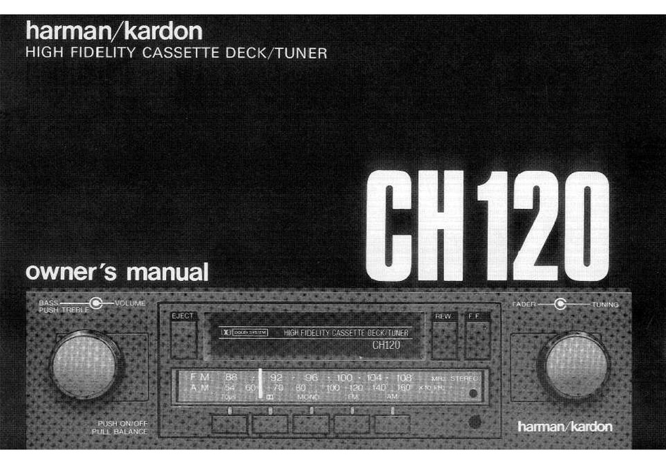 HARMAN KARDON CH120 CASSETTE PLAYER OWNER'S MANUAL | ManualsLib