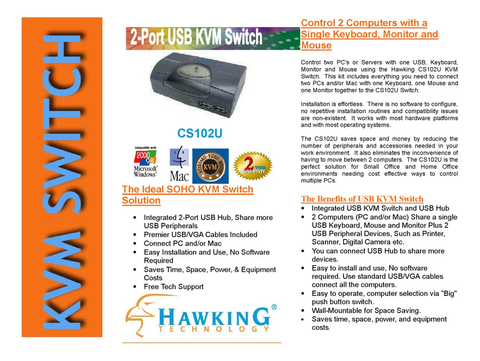 HAWKING CS102U SWITCH SPECIFICATIONS | ManualsLib