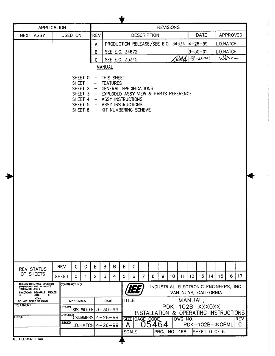IEE PDK 102B-CWG03L MONITOR REFERENCE MANUAL | ManualsLib