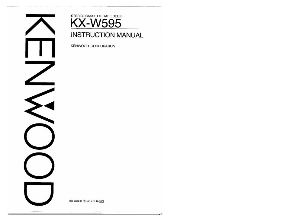 KENWOOD KX-W595 TAPE DECK INSTRUCTION MANUAL | ManualsLib