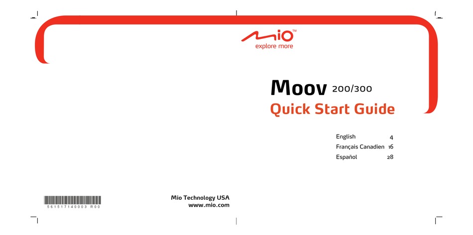 MIO MOOV 200 GPS QUICK START MANUAL | ManualsLib