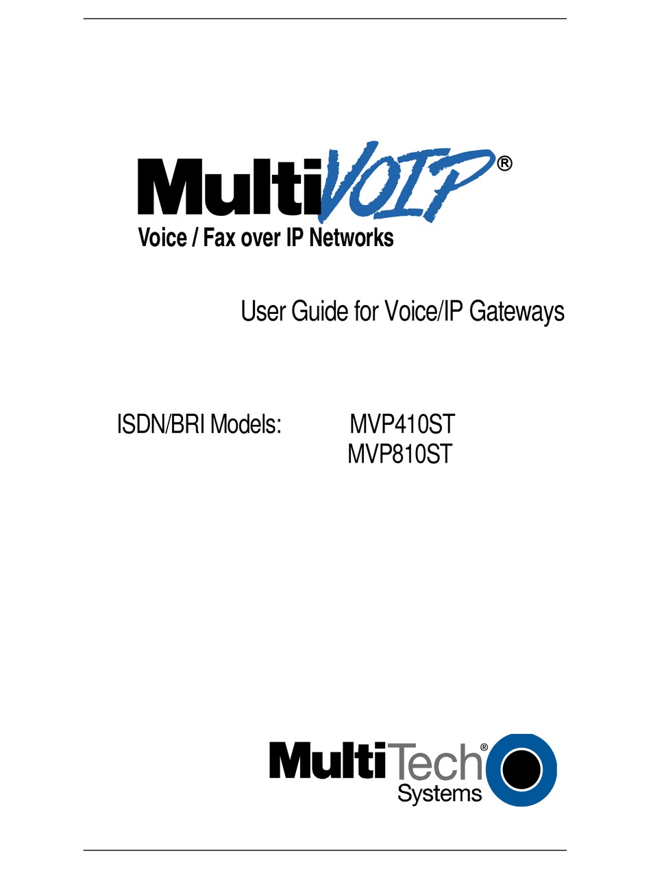MULTITECH MVP410ST GATEWAY USER MANUAL | ManualsLib