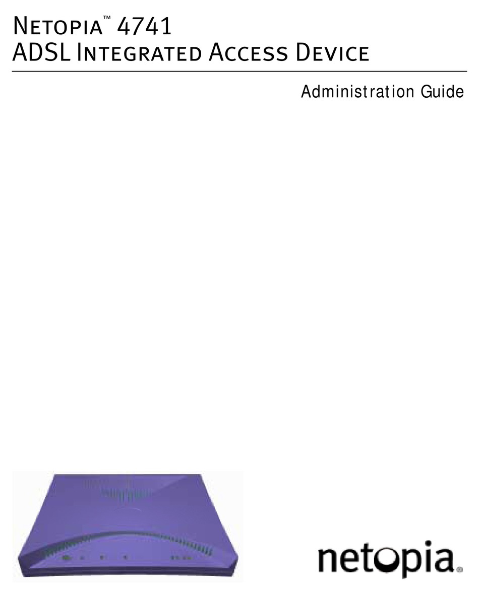 NETOPIA 4741 2A4NA NETWORK ROUTER ADMINISTRATION MANUAL | ManualsLib