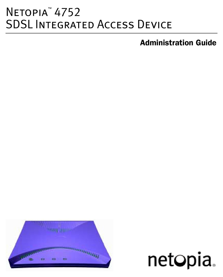 NETOPIA 4752 2A4NA NETWORK ROUTER ADMINISTRATION MANUAL | ManualsLib