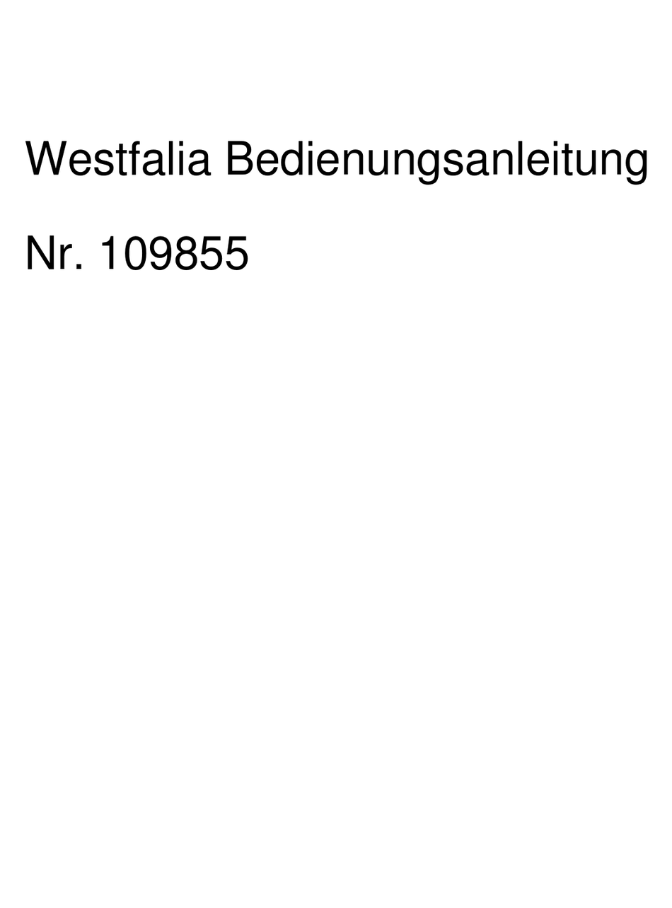 WESTFALIA 81 75 83 INSTRUCTION MANUAL Pdf Download | ManualsLib