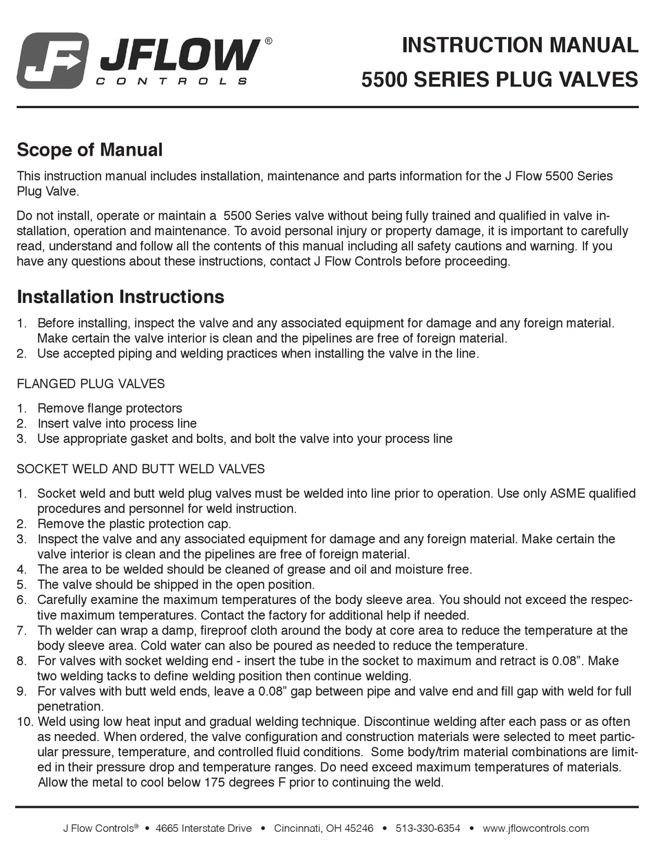 JFLOW CONTROLS 5500 SERIES INSTRUCTION MANUAL Pdf Download | ManualsLib JFLOW CONTROLS 5500 SERIES INSTRUCTION MANUAL Pdf Download | ManualsLib