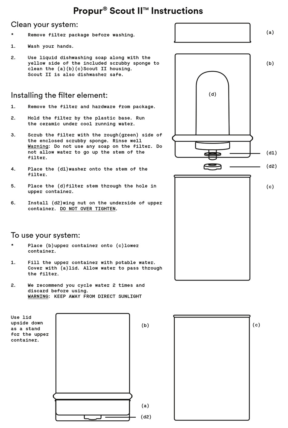 PROPUR SCOUT II INSTRUCTIONS Pdf Download | ManualsLib