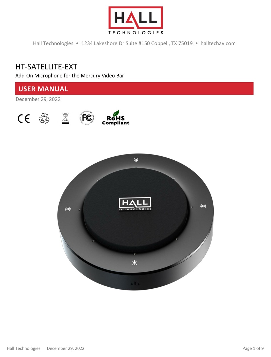 Hall Technologies Ht Satellite Ext User Manual Pdf Download Manualslib