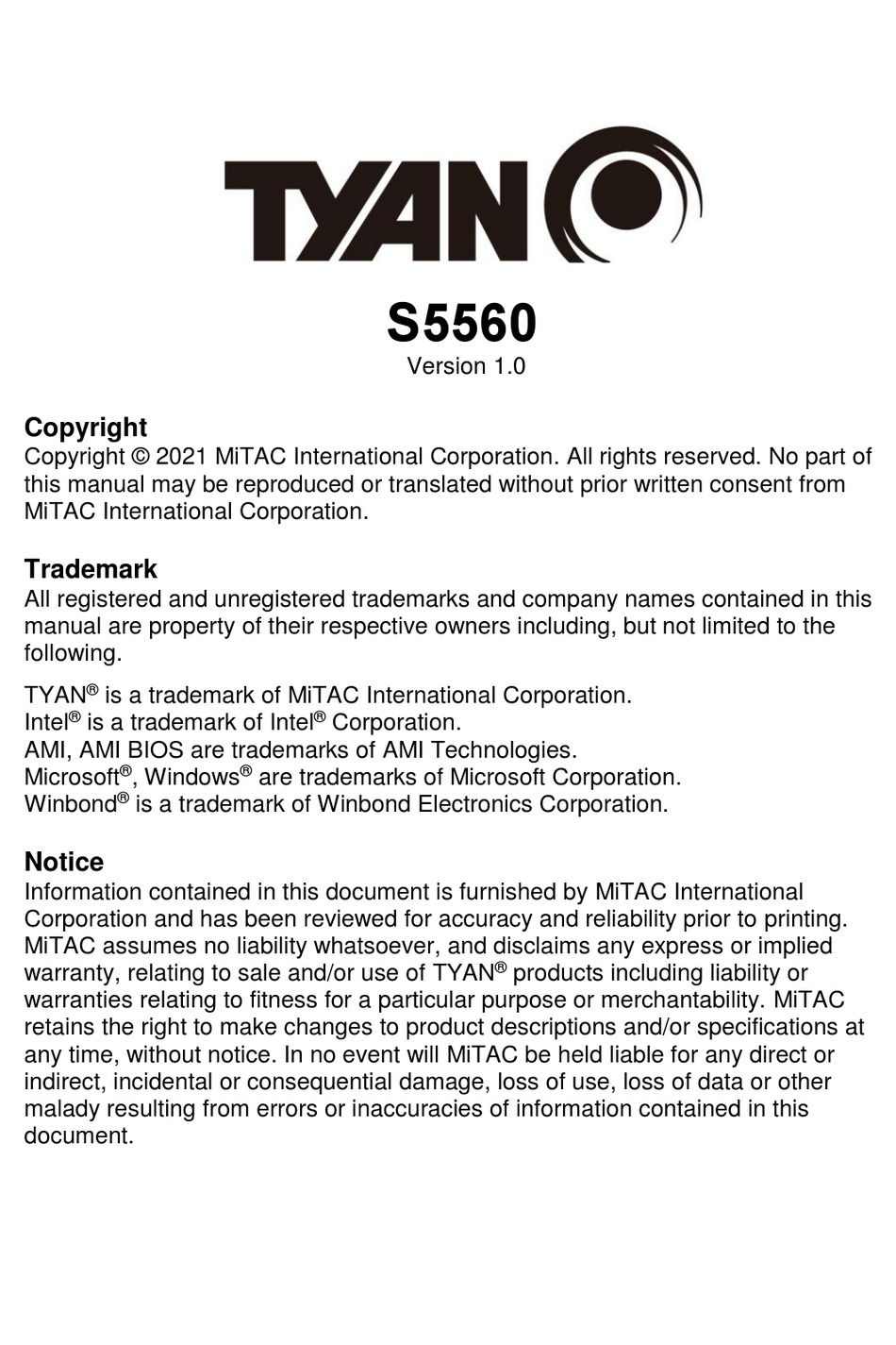 TYAN S5560 MANUAL Pdf Download | ManualsLib