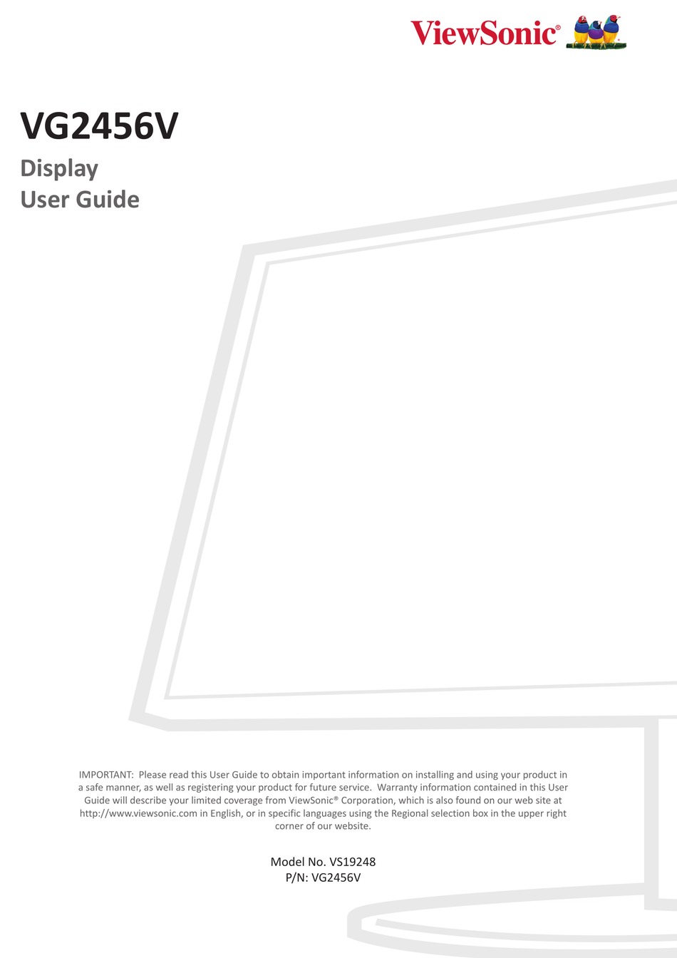 VIEWSONIC VS19248 USER MANUAL Pdf Download | ManualsLib