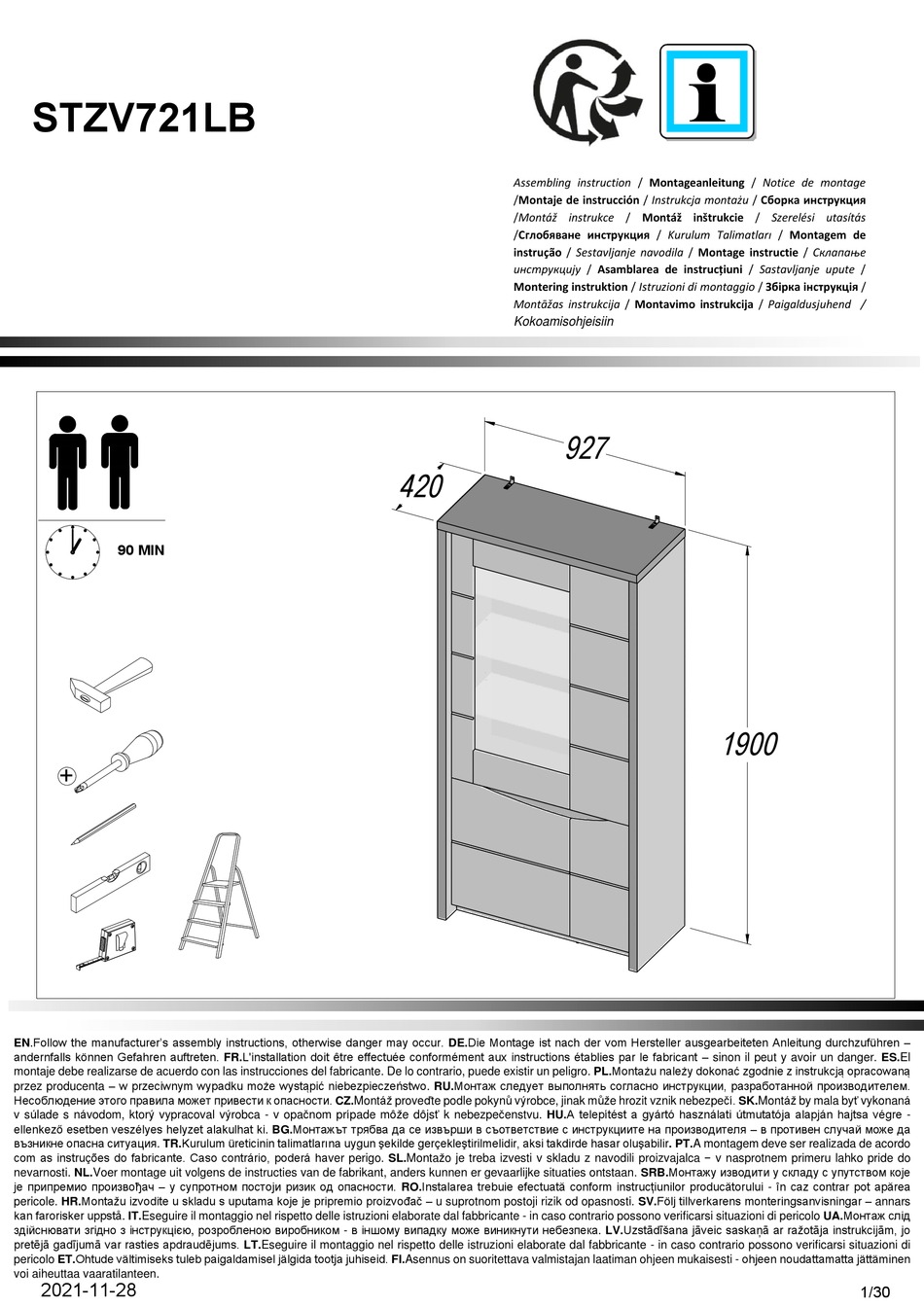 FORTE STZV721LB ASSEMBLING INSTRUCTION Pdf Download | ManualsLib