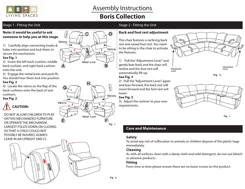 LIVING SPACES BORIS COLLECTION ASSEMBLY INSTRUCTIONS Pdf Download ...