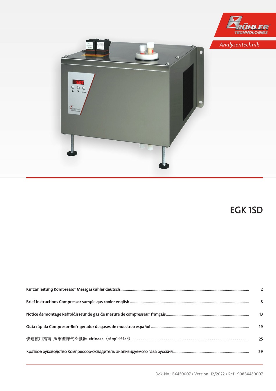 BUHLER EGK 1SD MANUAL Pdf Download | ManualsLib