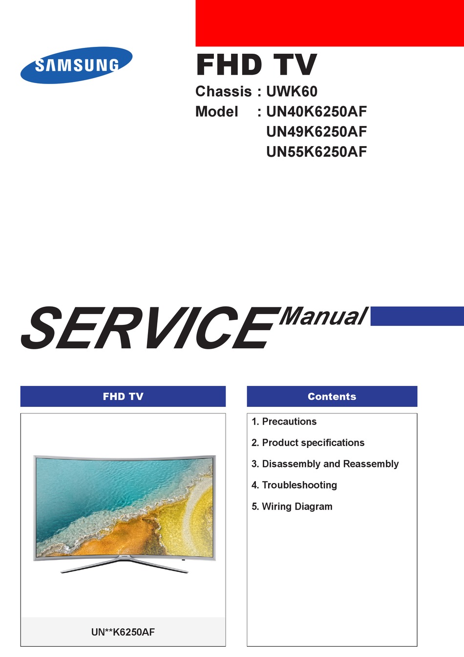 SAMSUNG UN40K6250AF SERVICE MANUAL Pdf Download | ManualsLib
