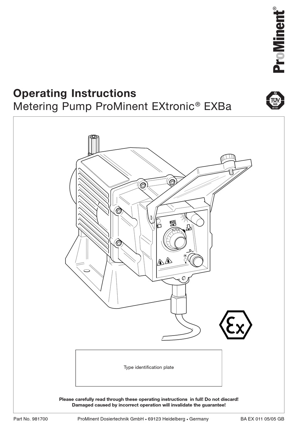 PROMINENT EXTRONIC EXBA OPERATING INSTRUCTIONS MANUAL Pdf Download ...