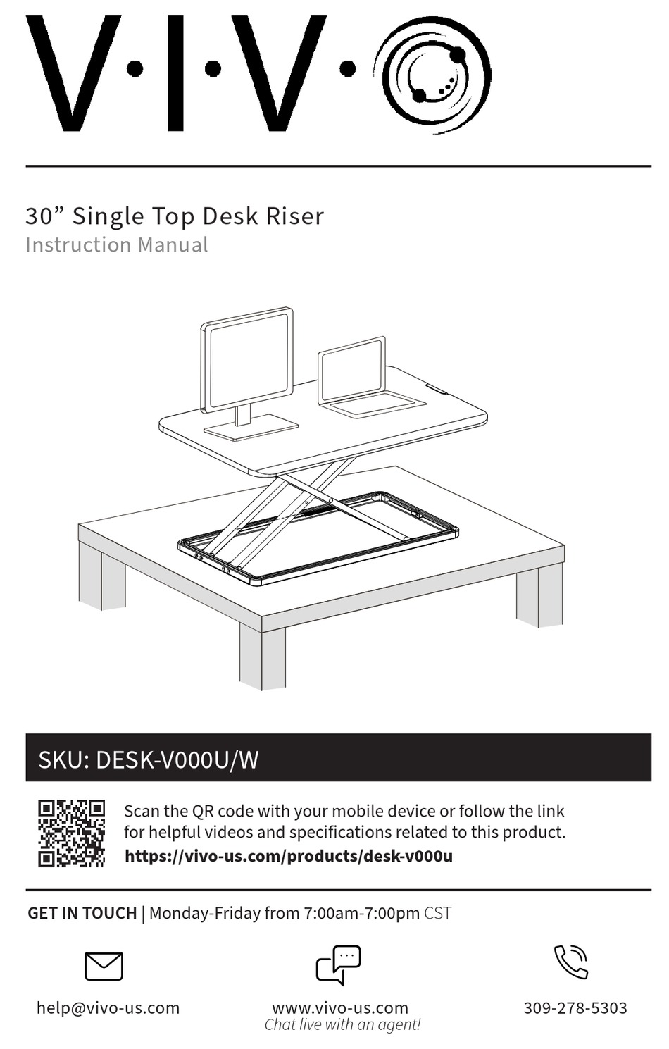 VIVO DESK-V000U/W INSTRUCTION MANUAL Pdf Download | ManualsLib