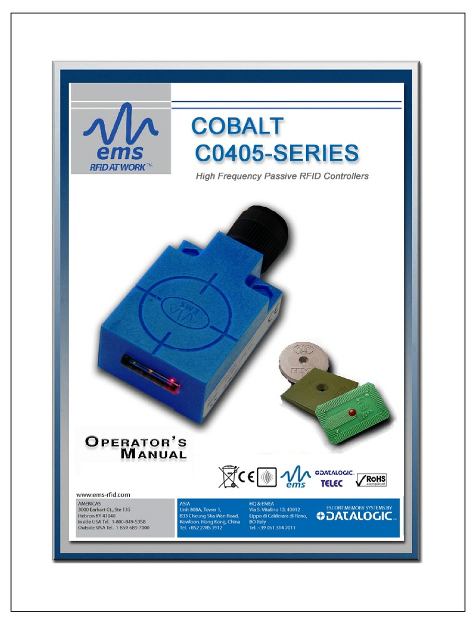 EMS COBALT C0405 SERIES OPERATOR'S MANUAL Pdf Download | ManualsLib