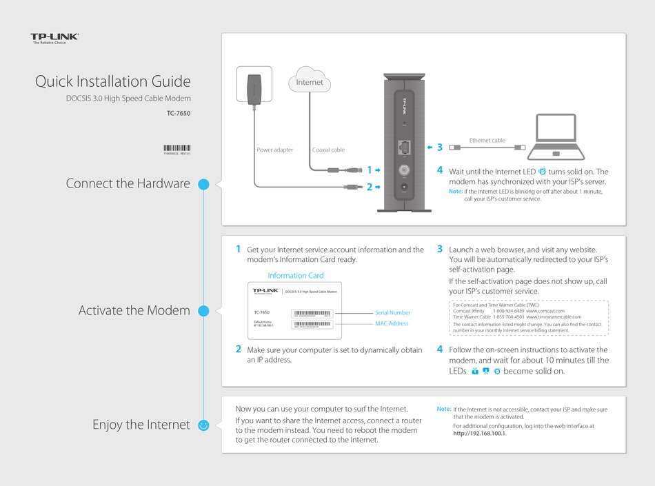 TP-LINK TC-7650 QUICK INSTALLATION MANUAL Pdf Download | ManualsLib