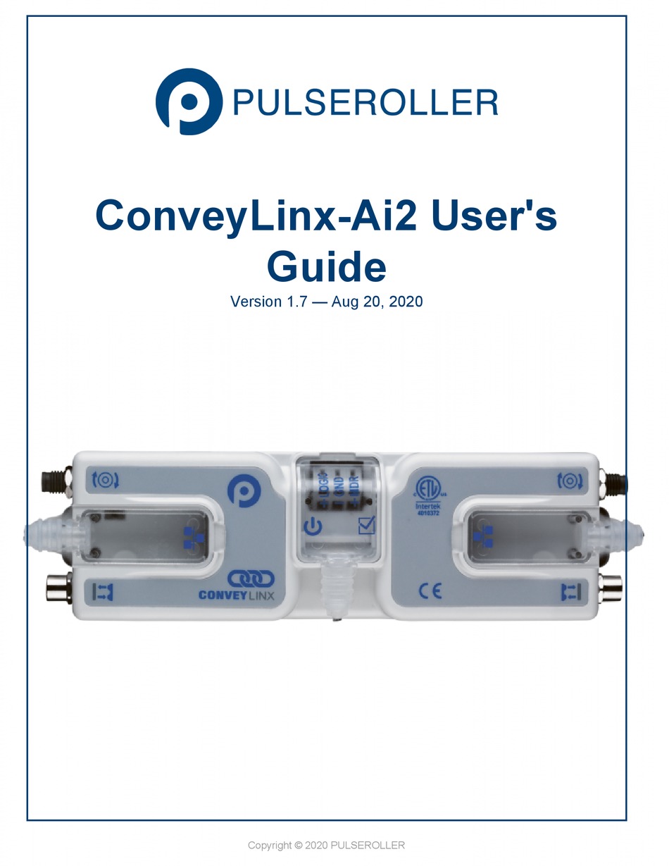 PULSEROLLER CONVEYLINX-AI2 USER MANUAL Pdf Download | ManualsLib