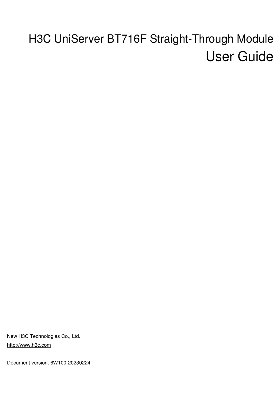 H3C UNISERVER BT716F USER MANUAL Pdf Download | ManualsLib