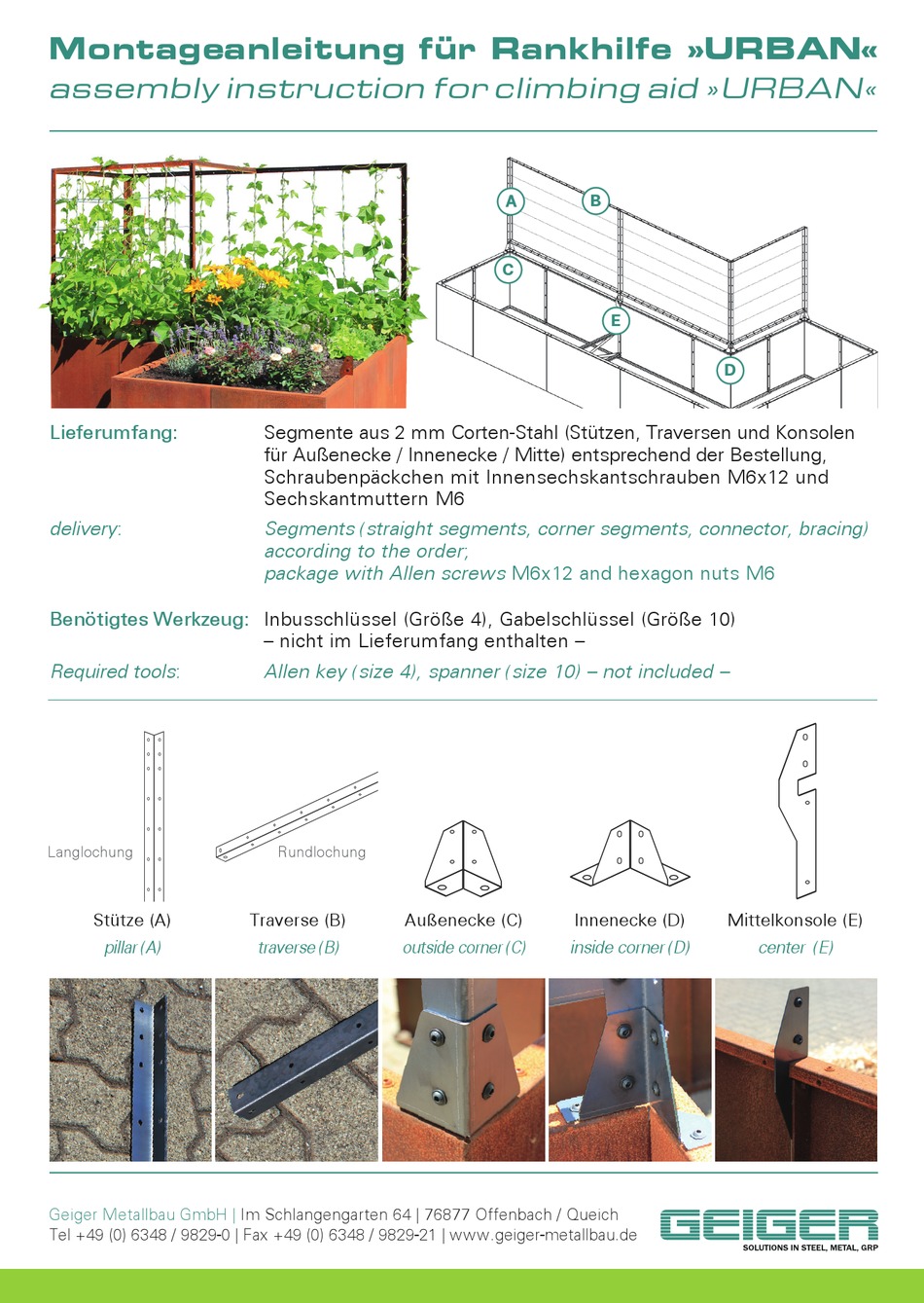 GEIGER PALATINO EXCLUSIVE LINE URBAN ASSEMBLY INSTRUCTION Pdf Download ...