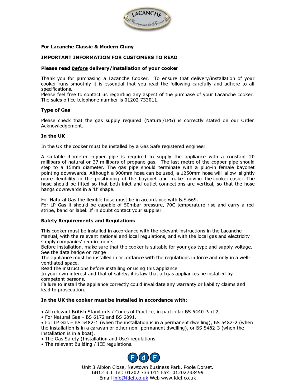 LACANCHE CLASSIC MANUAL Pdf Download | ManualsLib
