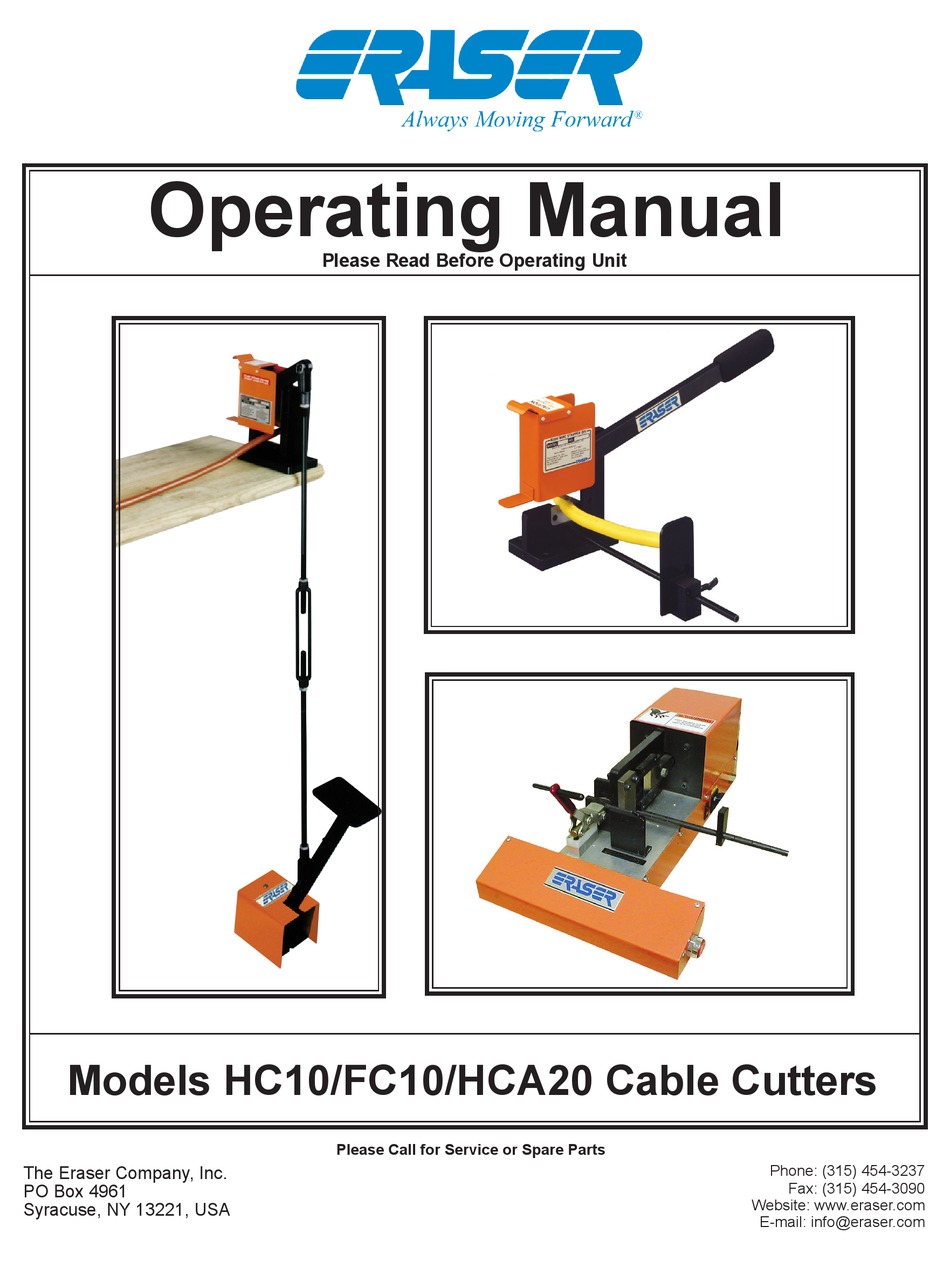 ERASER HC10 OPERATING MANUAL Pdf Download | ManualsLib