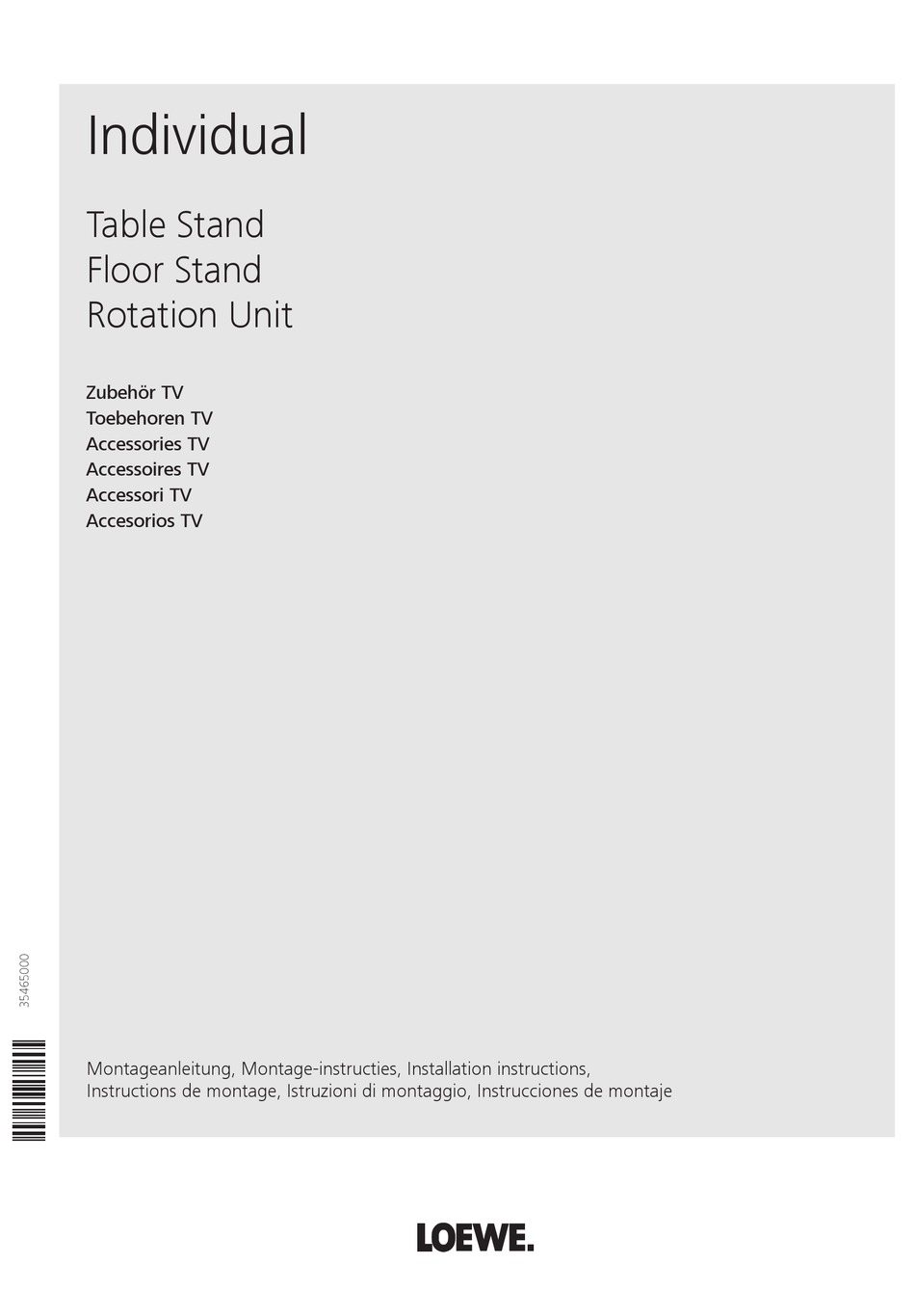 LOEWE INDIVIDUAL 40 SL 220 INSTALLATION INSTRUCTIONS MANUAL Pdf ...
