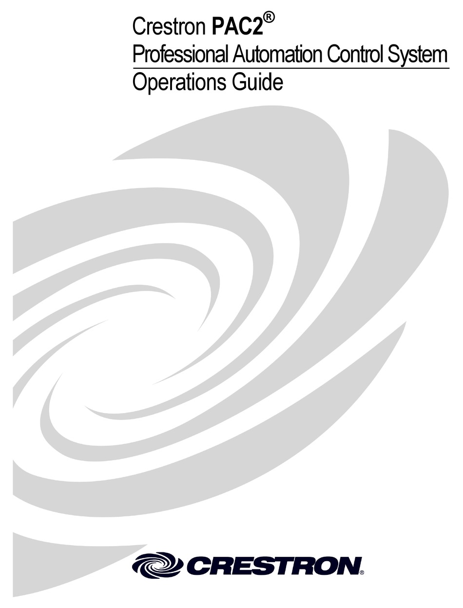 CRESTRON PAC2 OPERATION MANUAL Pdf Download | ManualsLib
