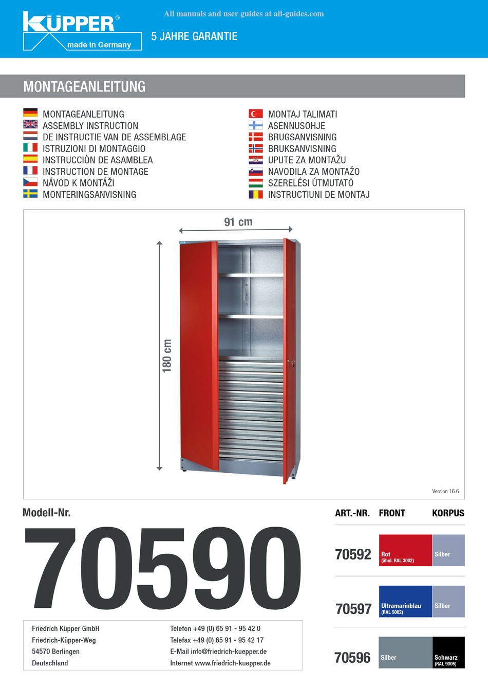 KUPPER 70590 ASSEMBLY INSTRUCTIONS MANUAL Pdf Download | ManualsLib