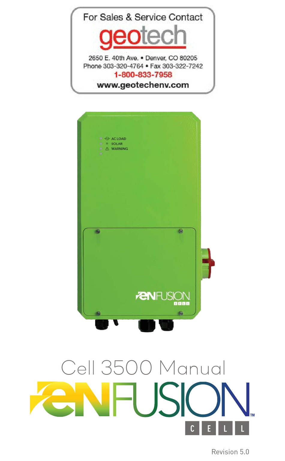 GEOTECH ENFUSION CELL 3500 MANUAL Pdf Download | ManualsLib