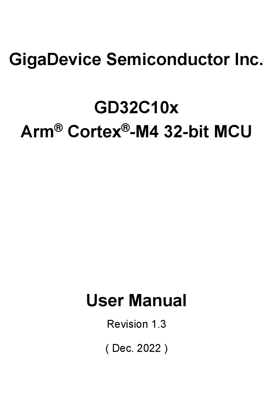 GIGADEVICE SEMICONDUCTOR GD32C10 SERIES USER MANUAL Pdf Download | ManualsLib