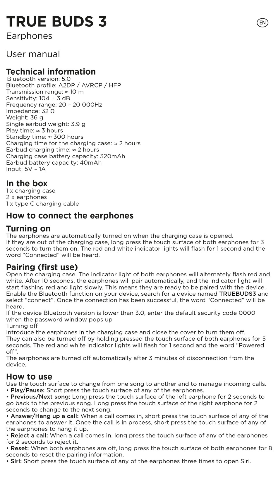 KSIX TRUE BUDS 3 USER MANUAL Pdf Download | ManualsLib