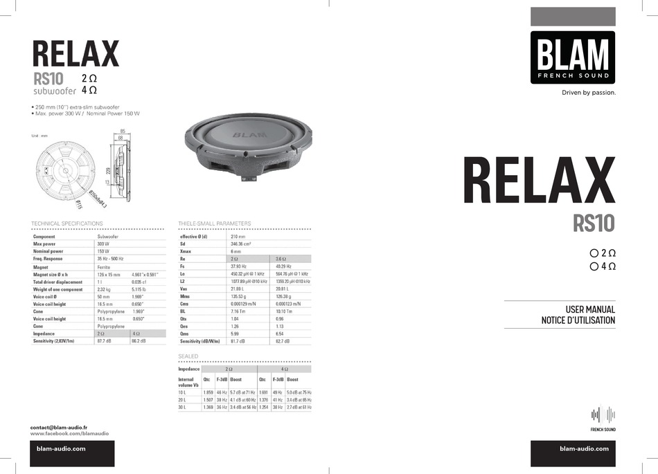 BLAM RELAX USER MANUAL Pdf Download | ManualsLib