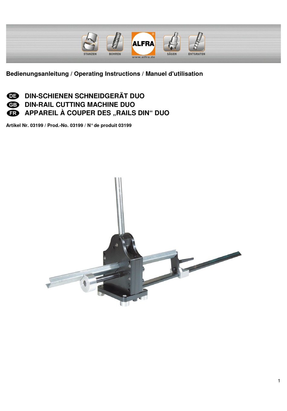 ALFRA 03199 OPERATING INSTRUCTIONS MANUAL Pdf Download | ManualsLib