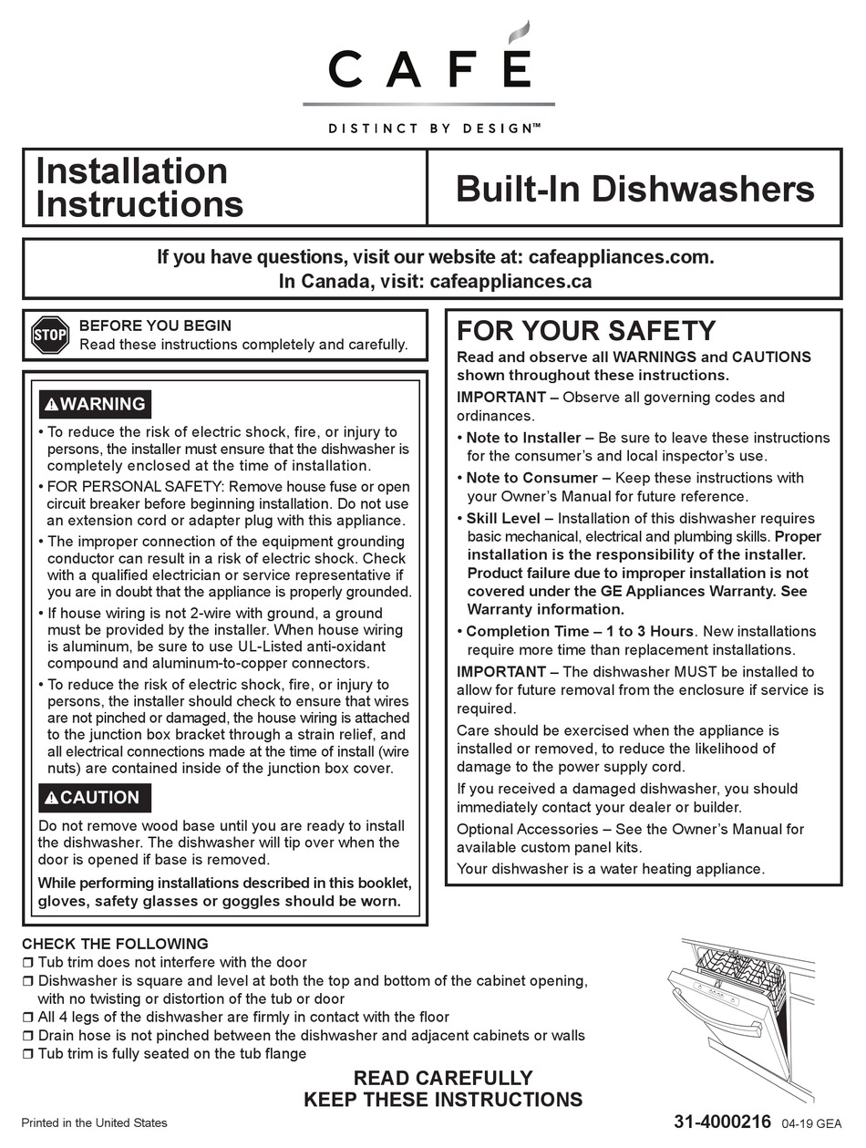 CAFE CDT875P2NS1 INSTALLATION INSTRUCTIONS MANUAL Pdf Download ManualsLib CAFE CDT875P2NS1 INSTALLATION INSTRUCTIONS MANUAL Pdf Download ManualsLib