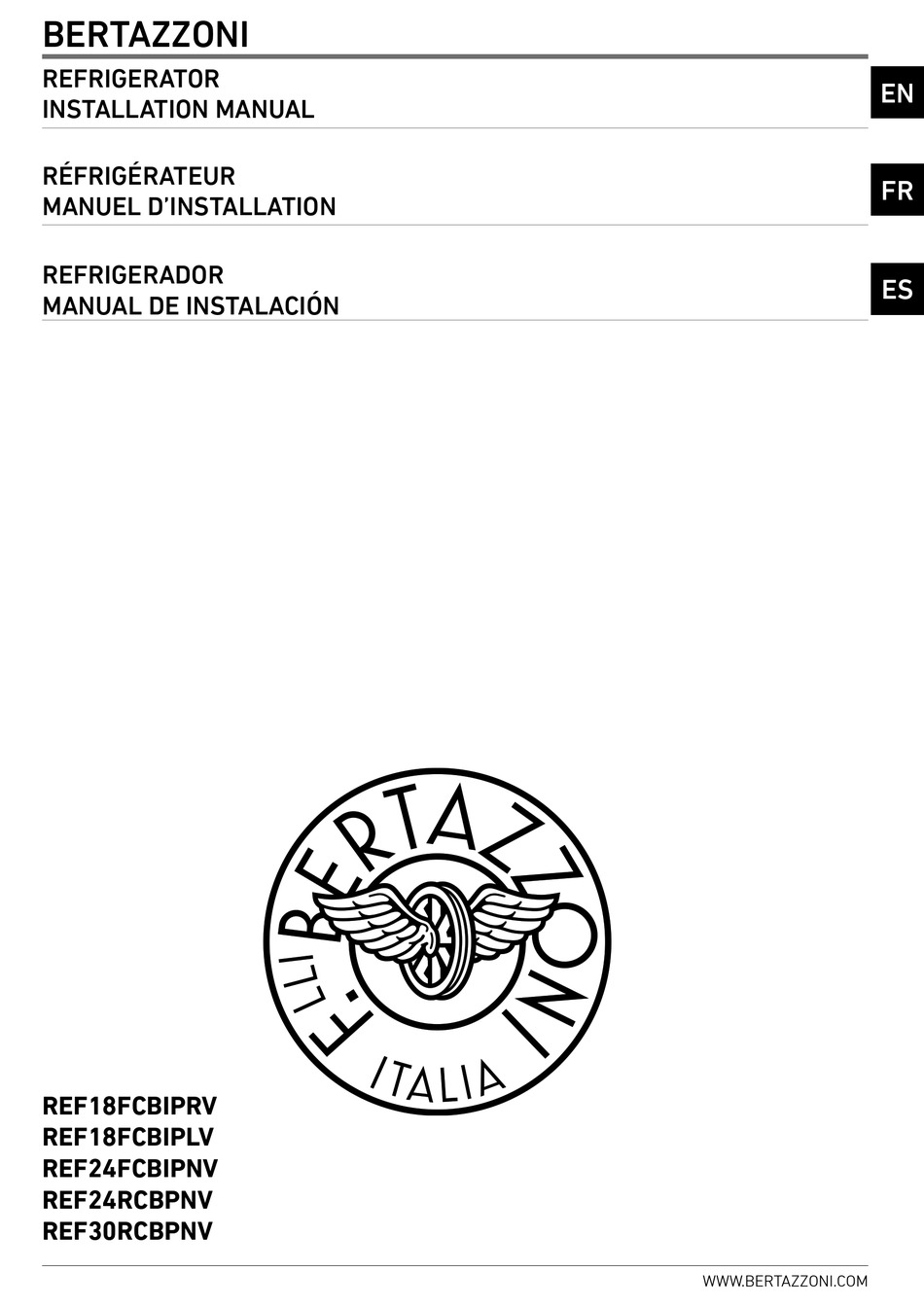 BERTAZZONI REF18FCBIPRV INSTALLATION MANUAL Pdf Download | ManualsLib