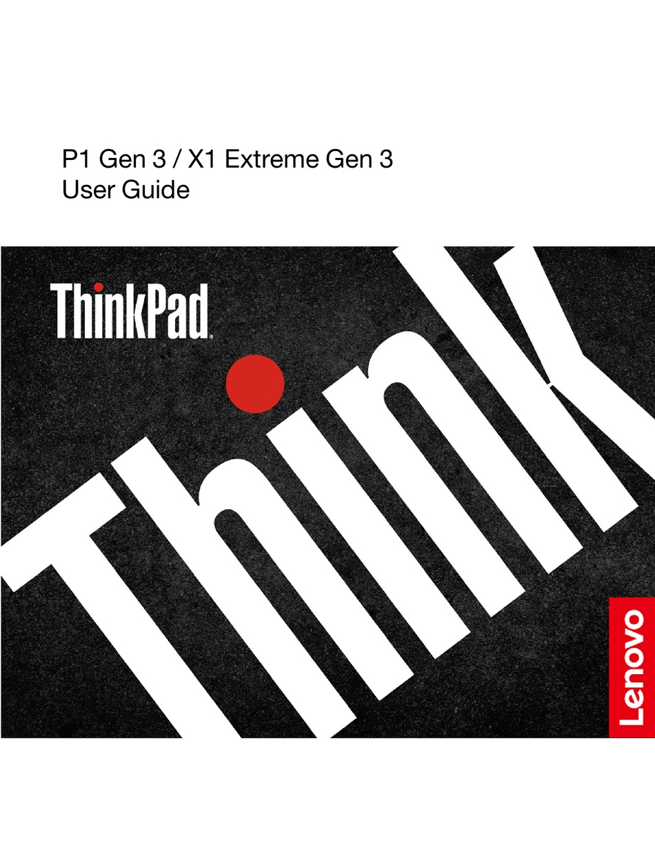 LENOVO THINKPAD X1 EXTREME GEN3 USER MANUAL Pdf Download | ManualsLib