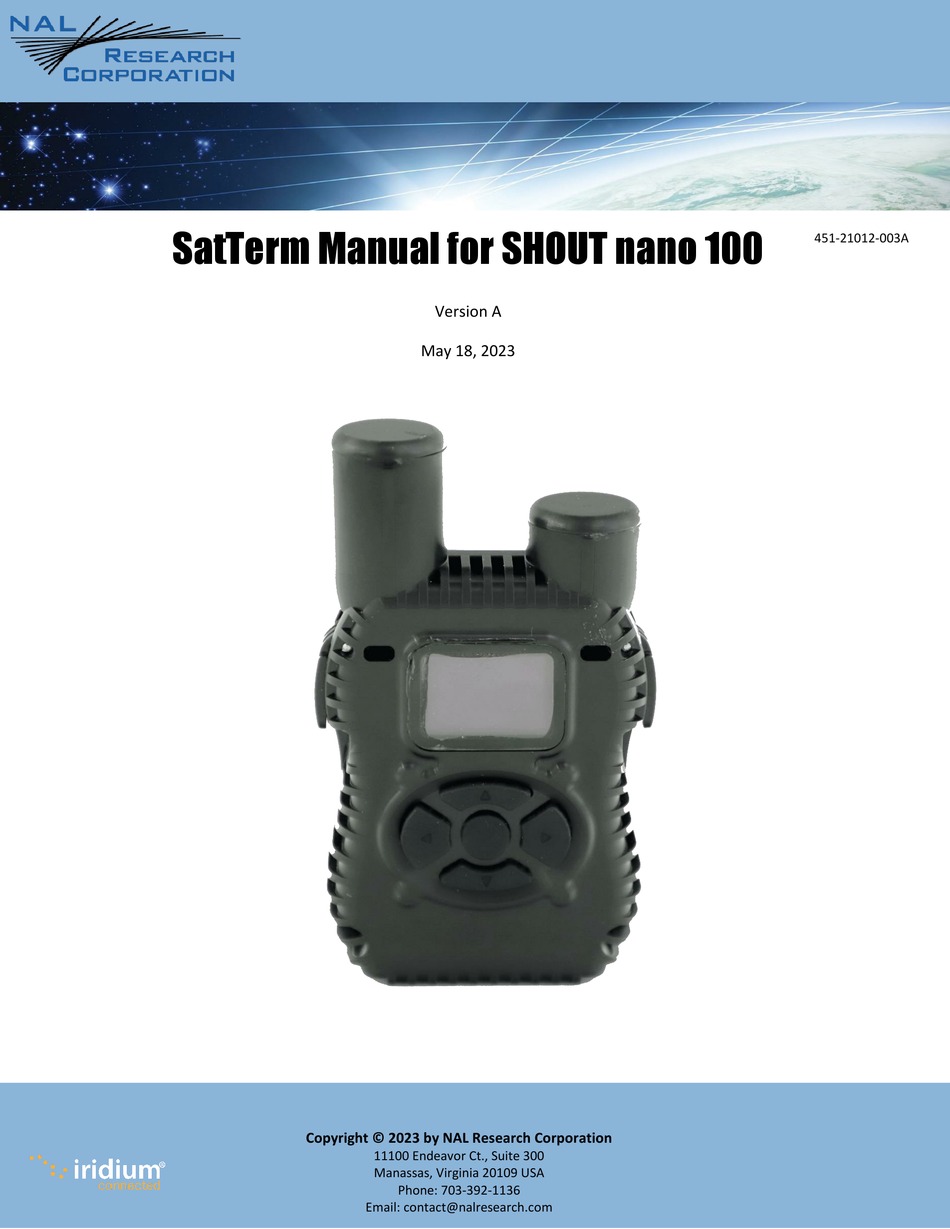 NAL SHOUT NANO 100 MANUAL Pdf Download | ManualsLib