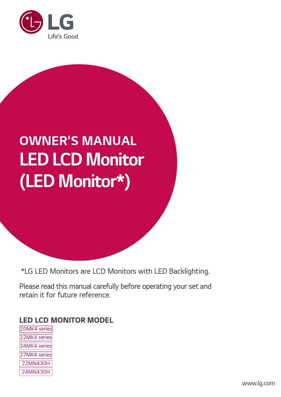 LG 27MK4 SERIES OWNER'S MANUAL Pdf Download | ManualsLib