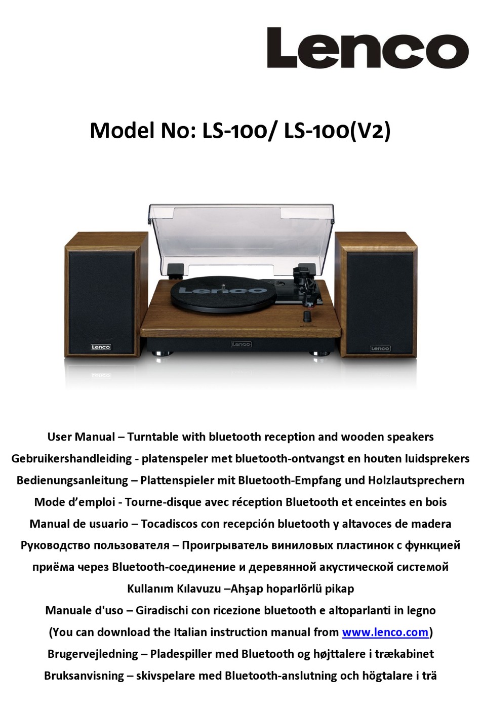 LENCO LS-100 V2 USER MANUAL Pdf Download | ManualsLib
